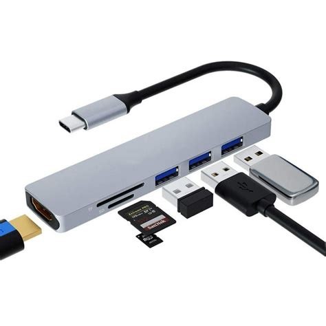 Tipo C A Hdmi Hub Usb Tf Lector De Tarjetas Usb30 3 Convertidor De