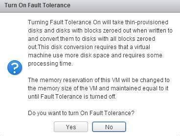 Enable VSphere FT VMware ESXi