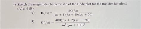 Solved 4 Sketch The Magnitude Characteristic Of The Bode Chegg Com