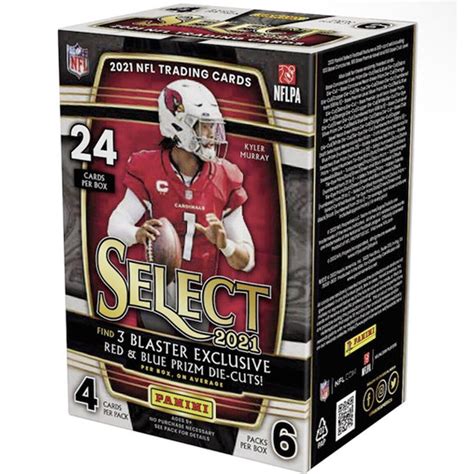 2021 Panini Select Nfl Football 6 Pack Blaster Box Red And Blue Prizms