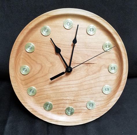 Cherry Clock With Shotgun Shell Numbers R Turning