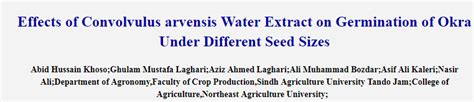 Pdf Effects Of Convolvulus Arvensis Water Extract On Germination Of