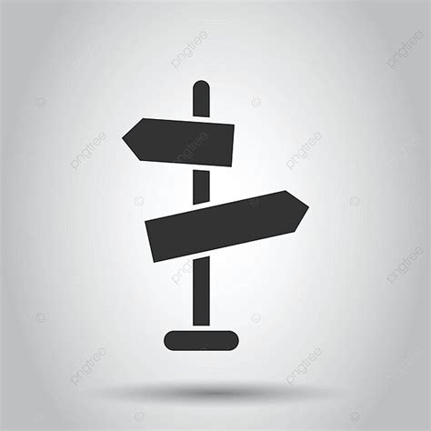 Flatstyle Crossroad Signpost Vector On White Background Map Roadsign Path Vector Map Roadsign