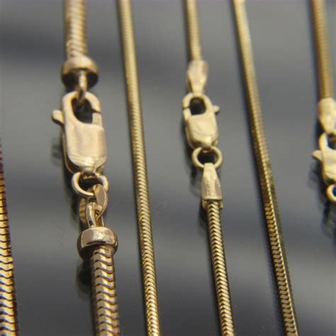14K Solid Yellow Gold Round Omega Chain Necklace 16 Etsy