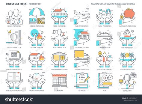 Protection Related Color Line Vector Icon Stock Vector Royalty Free 1661504947 Shutterstock