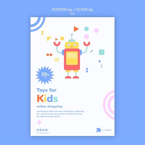 아이 장난감 온라인 쇼핑을위한 플라이어 템플릿 무료 Psd 파일