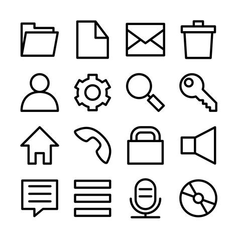 Line Icon Set Related Of Popular Operating System User Interface