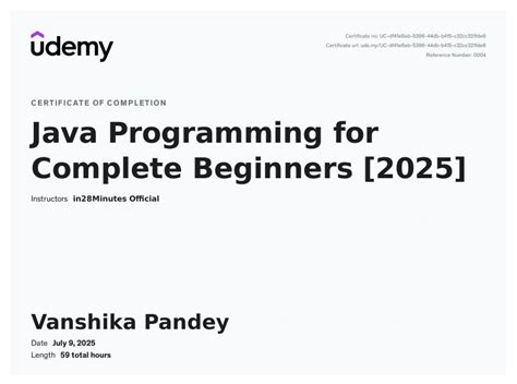 Im Happy To Share That I Have Successfully Completed The Java