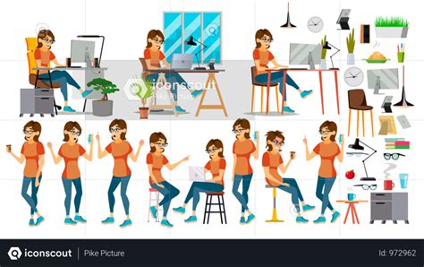 Best Premium Business Woman Character Illustration Download In Png
