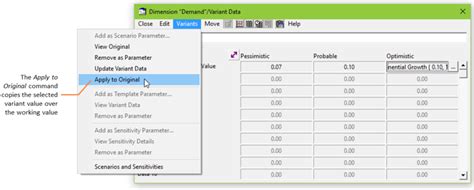 Managing Variant Data Working With Scenarios Model Structure Stem
