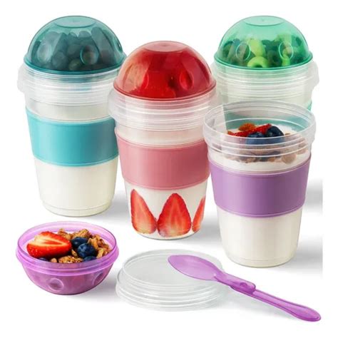Vasos De Yogur Para Parfait Freshmage Paquete De 4 600 Ml Envío Gratis