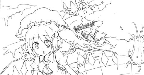 東方 不思議の国のフランちゃん（線画） みおし＠仕事募集中のイラスト Pixiv