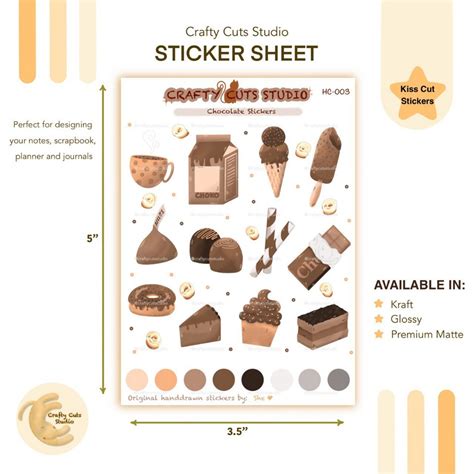 Chololate Flavored Food And Drinks Sticker Sheet Hc 003 Shopee Philippines