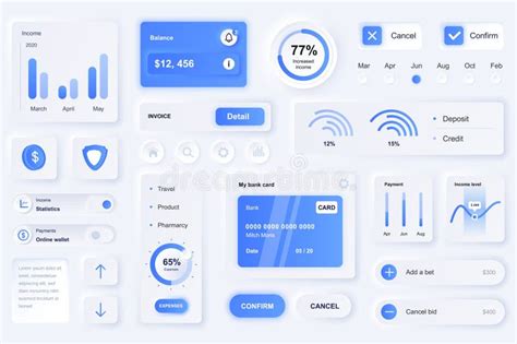 Neumorphism Ui Kit Stock Illustrations Neumorphism Ui Kit Stock