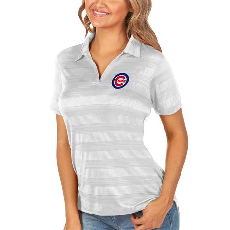 Womens Chicago Cubs Antigua White Compass Polo