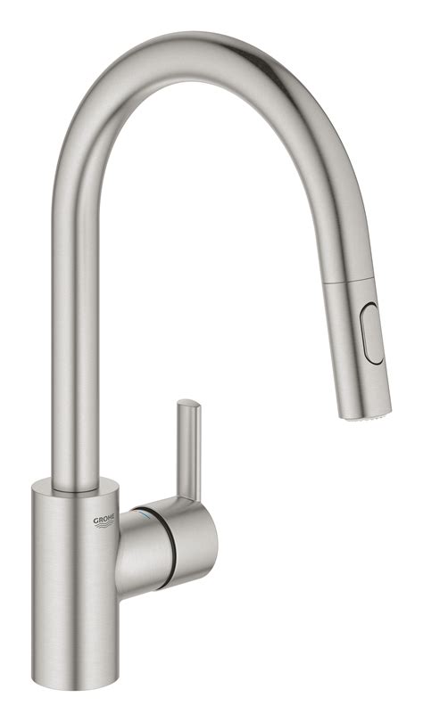 Grifo de cocina monomando caño alto extraíble GROHE Concetto acero mate