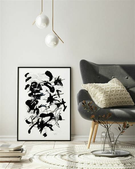 plakaty plakat abstrakcja czarno biała x cm Hogstudio ღ art Madam pl