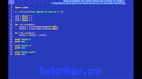 Arrays Python Resta De Vectores YouTube