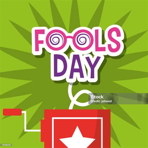 Fools Day Greeting Card Decoration Stock Illustration Download Image