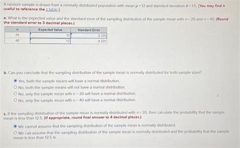 Solved A Random Sample Is Drawn From A Normally Distributed