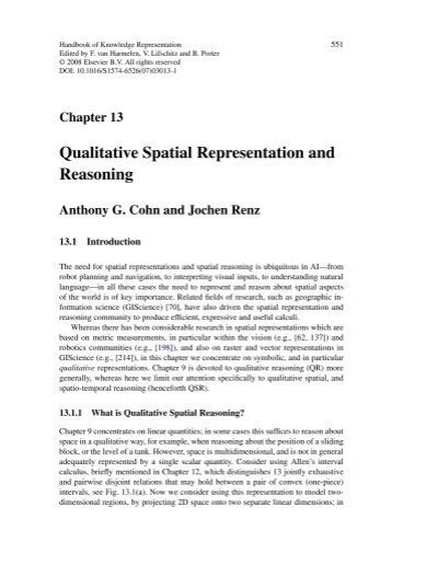Qualitative Spatial Representation And Reasoning