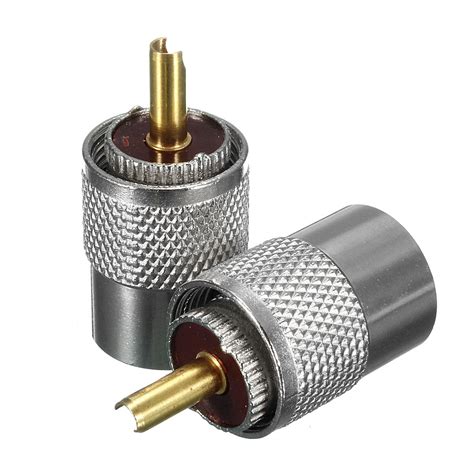 2pcs Metal Uhf Pl 259 Male Solder Rf Connector Plug For Rg8 Coaxial