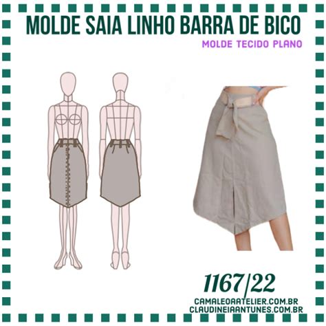 Molde Saia Linho Barra De Bico 1167 22 CAMALEOA ATELIER DE COSTURA
