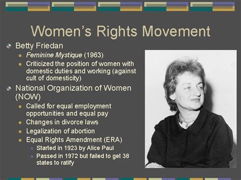 Social Movements 1960s 1970s Womens Rights Movement Suffrage