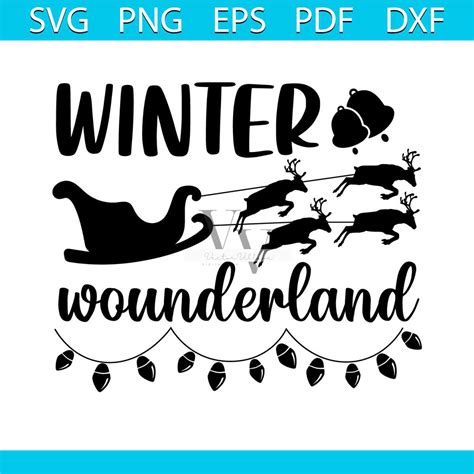 Winter Wonderland Svg Christmas Svg Xmas Svg Santa Sleigh Inspire