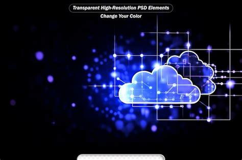 Premium Psd Digital Cloud Computing Cyber Security Digital Data Network Protection