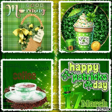 Good Morning Happy Stpatricks Day Free Animated  Picmix