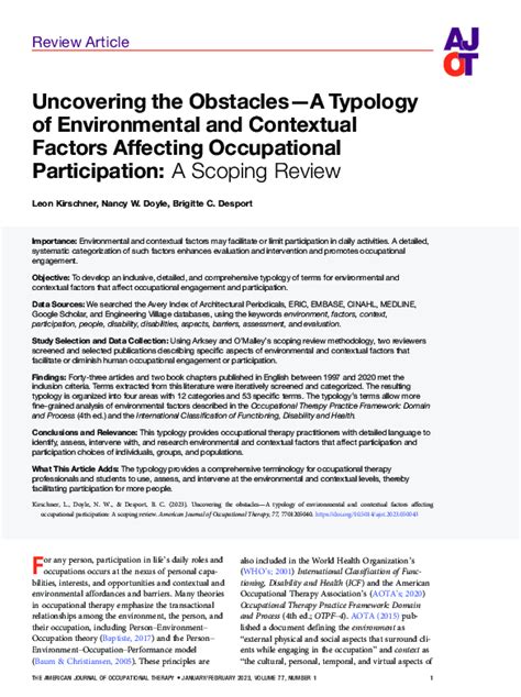 Pdf Uncovering The Obstacles A Typology Of Environmental And