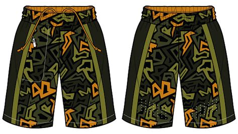 트랙 반바지 디자인 벡터 템플릿 축구 농구 배구 럭비 테니스 배드민턴 및 달리기 활성 착용 위장 반바지 디자인을위한 전면 및 후면보기가있는 축구 반바지 개념 농구 팀