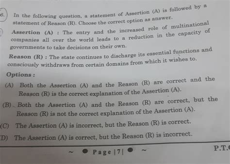 6 In The Following Question A Statement Of Studyx