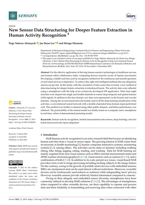 Pdf New Sensor Data Structuring For Deeper Feature Extraction In