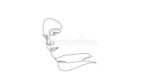Animated Self Drawing Of Continuous Line Draw Young Happy Beautiful Muslimah Wearing Traditional