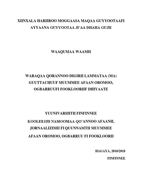 Dhaha Oromoo Gujii Waaqumaa Waamiitiin Pdf