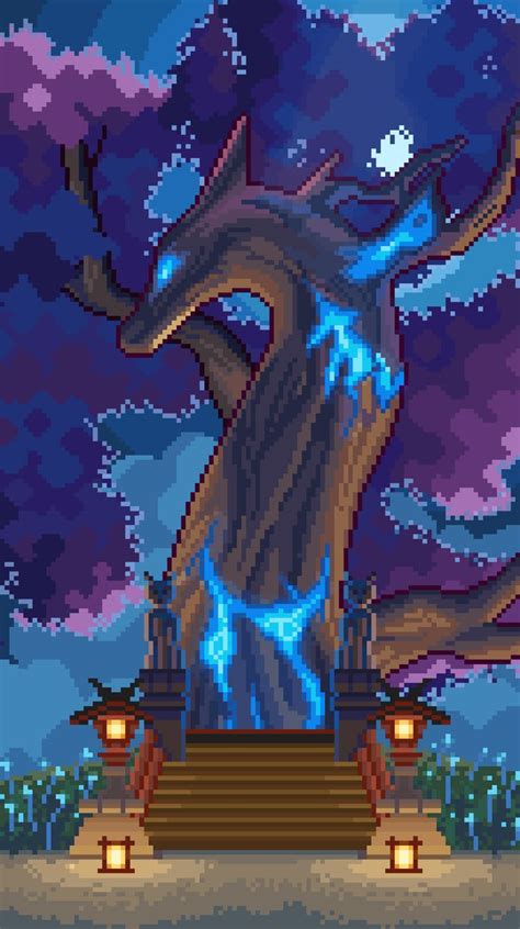 Sacred Sakura Pixel Art Genshin Impact Fan Art