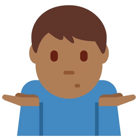 Man Shrugging Emoji With Medium Dark Skin Tone Meaning
