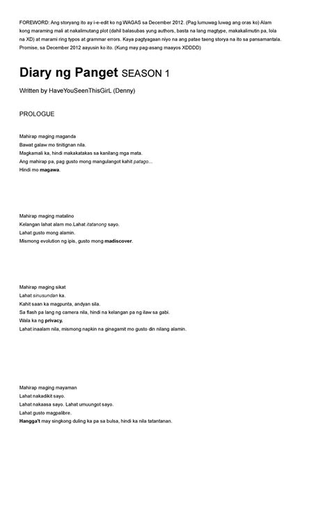 Diary Ng Panget Completepdf Pdf Free Foreword Ang