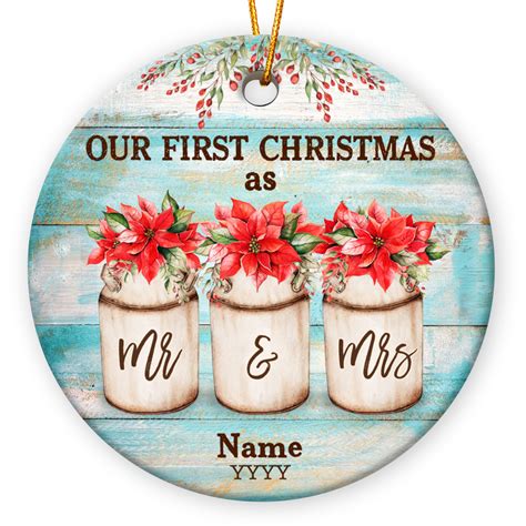 First Christmas Married Ceramic Ornaments Perfect Newlywed T Oh Canvas