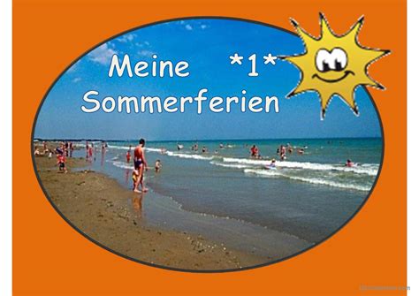 Meine Sommerferien Teil 1 Deutsch Daf Powerpoints