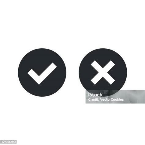 選中標記圖示黑白刻度和 X 標記在白色背景上隔離的圓形向量圖示向量圖形及更多黑色圖片 黑色 圖示 剔號 Istock