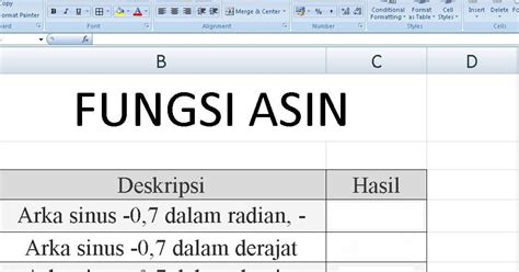 Cara Membuat Fungsi Asin Dan Asinh Dalam Microsoft Excel Excel
