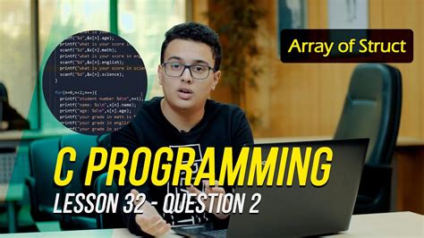 c programming array of struct lesson 32 q2 ahmed yasser youtube