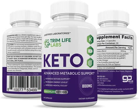 Trim Life Labs Keto Pills With Apple Cider Vinegar And Gobhb Exogenous