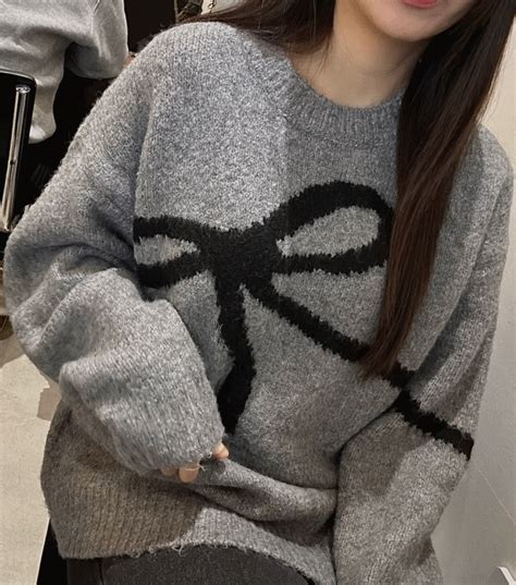 [저렴이x] 리본 루즈핏 니트 스웨터 에이블리