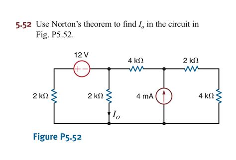 Solved 5 52 Use Norton S Theorem To Find Io In The Circuit Chegg