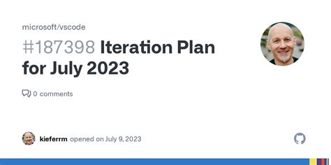 Iteration Plan For July 2023 · Issue 187398 · Microsoftvscode · Github