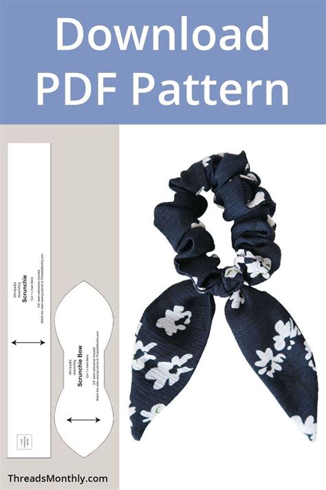 Free Scrunchie Pattern Printable Pdf Template For Diy Hair